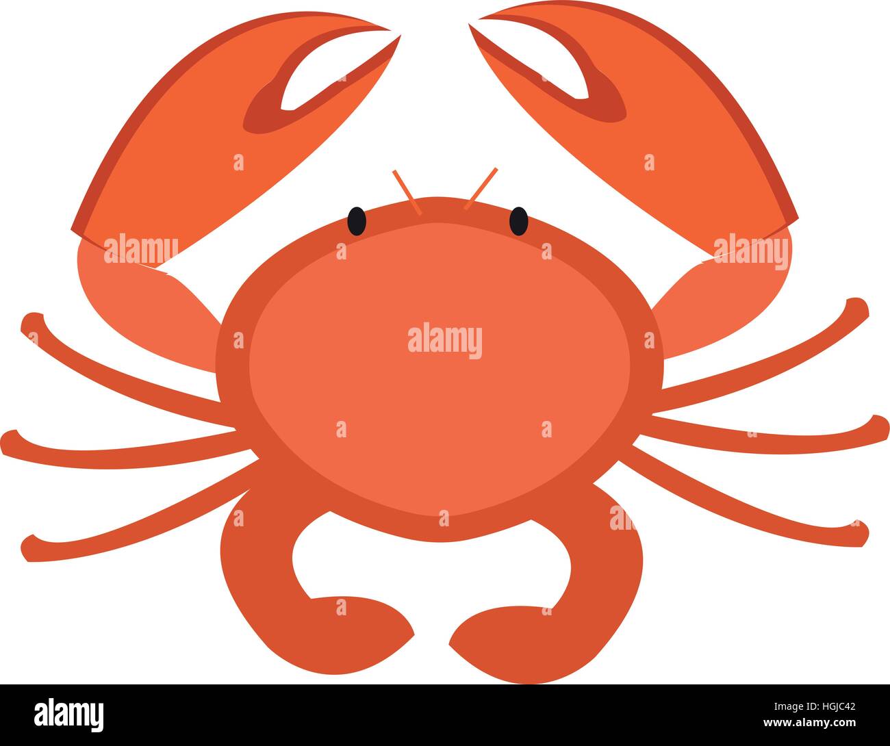 Crab icon flat style. Isolated on white background. Vector illustration ...