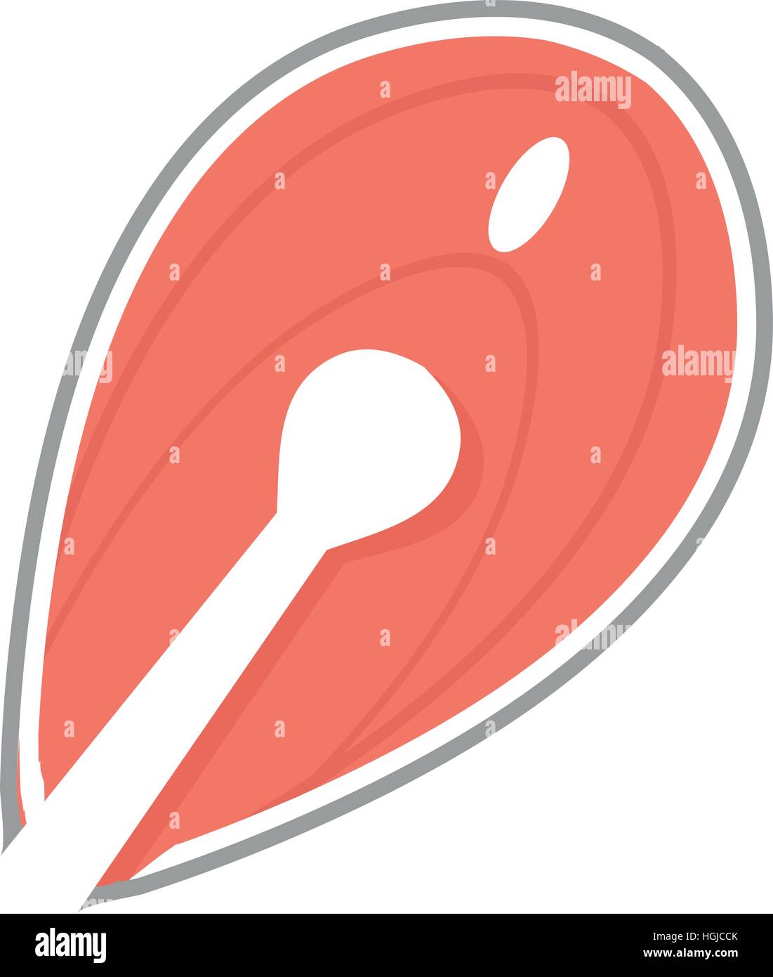 Piece fish icon. Flat style, isolated on white background. Vector ...