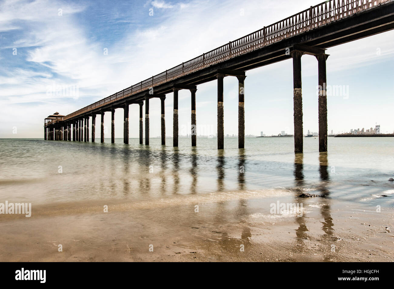 Bridge near sea, kuwait Stock Photo - Alamy