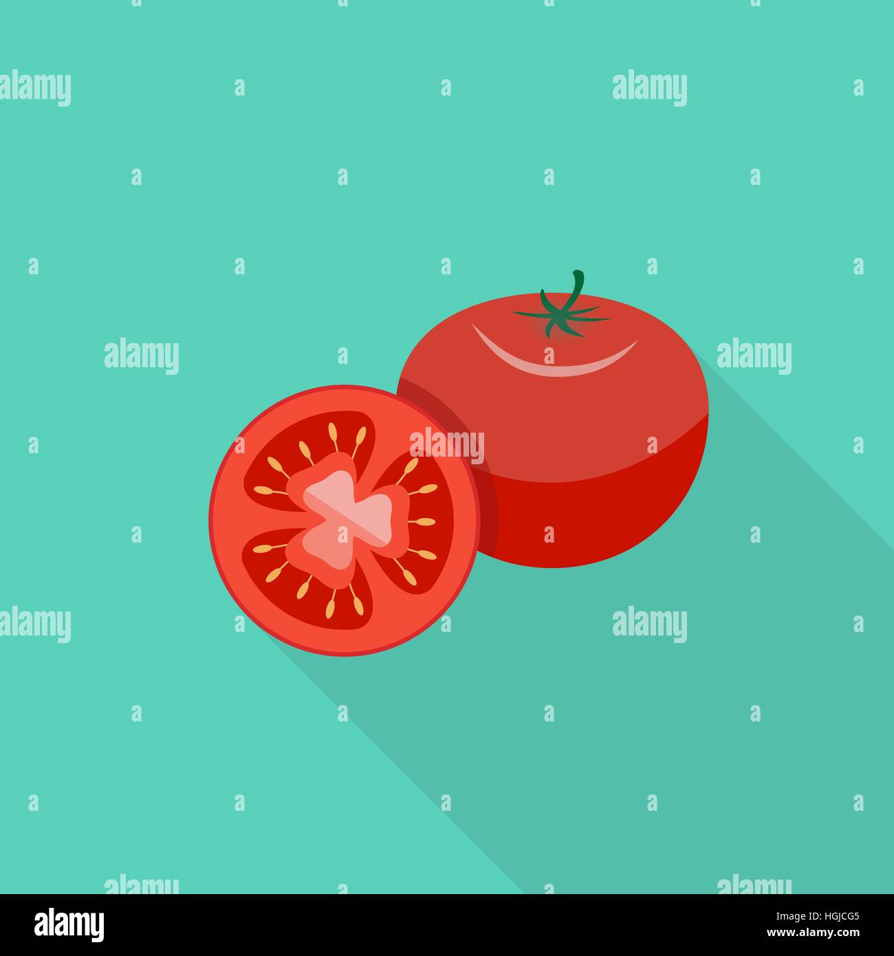 Ripe red tomato sliced Stock Vector Images - Alamy