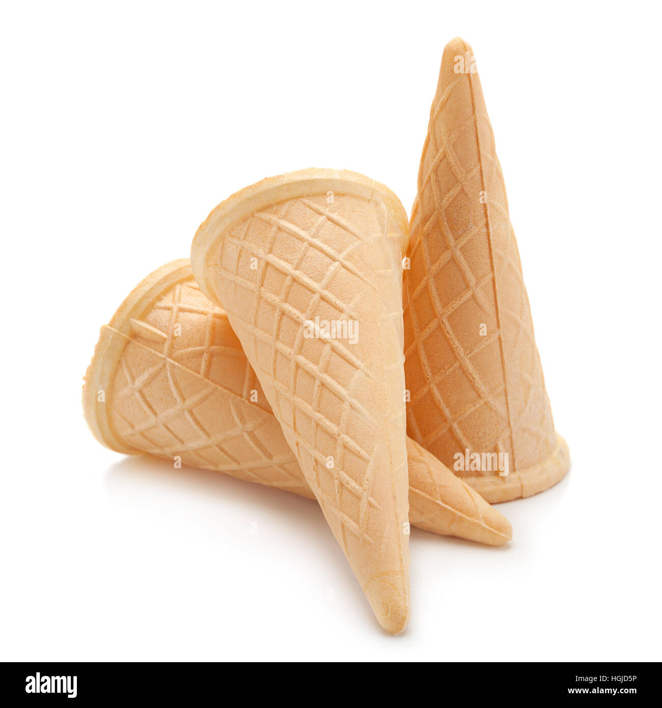 Waffle cone closeup isolated on white background Stock Photo - Alamy