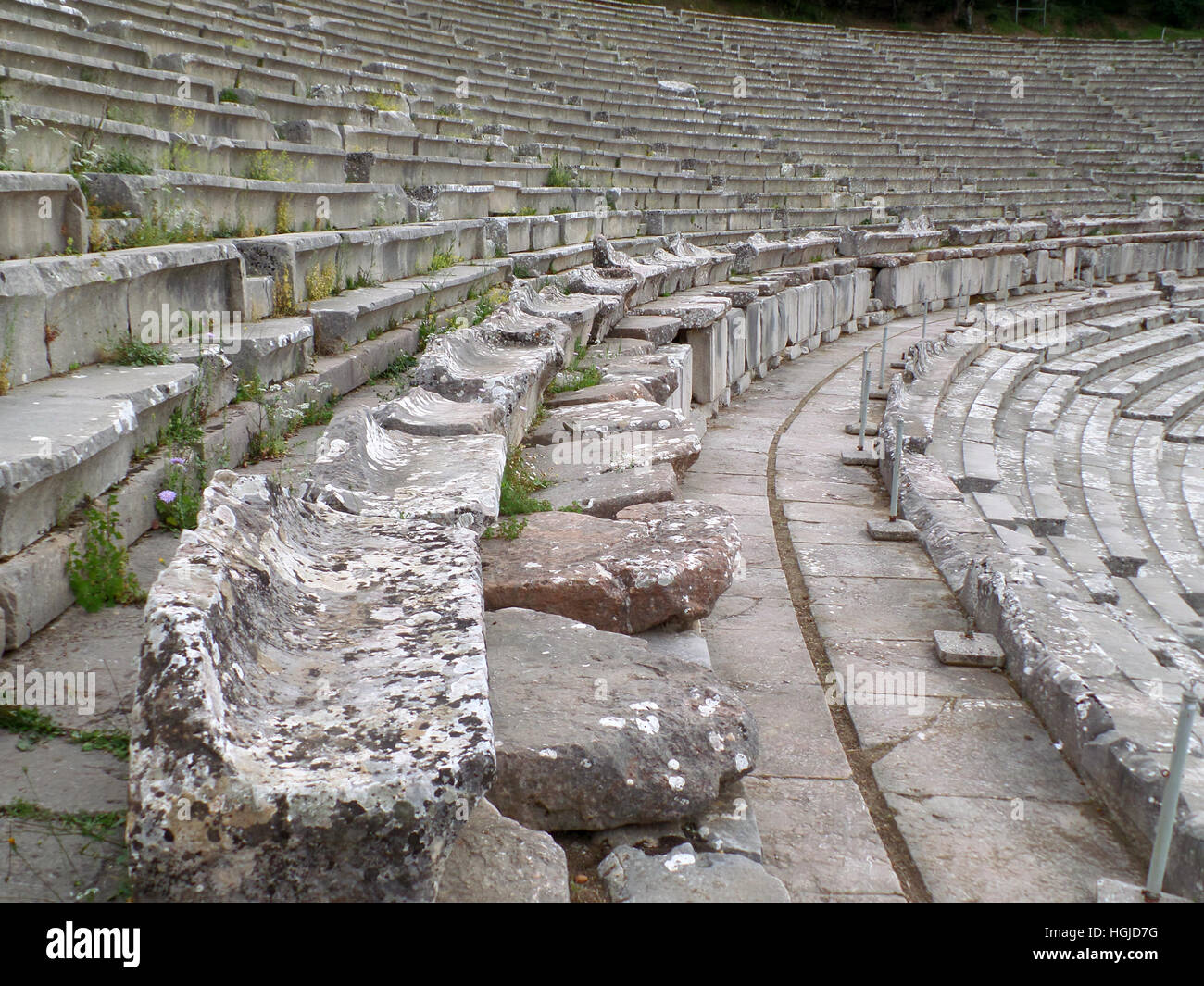 Stone Seats of the Ancient Theater of Epidaurus, Peloponnese Peninsula ...