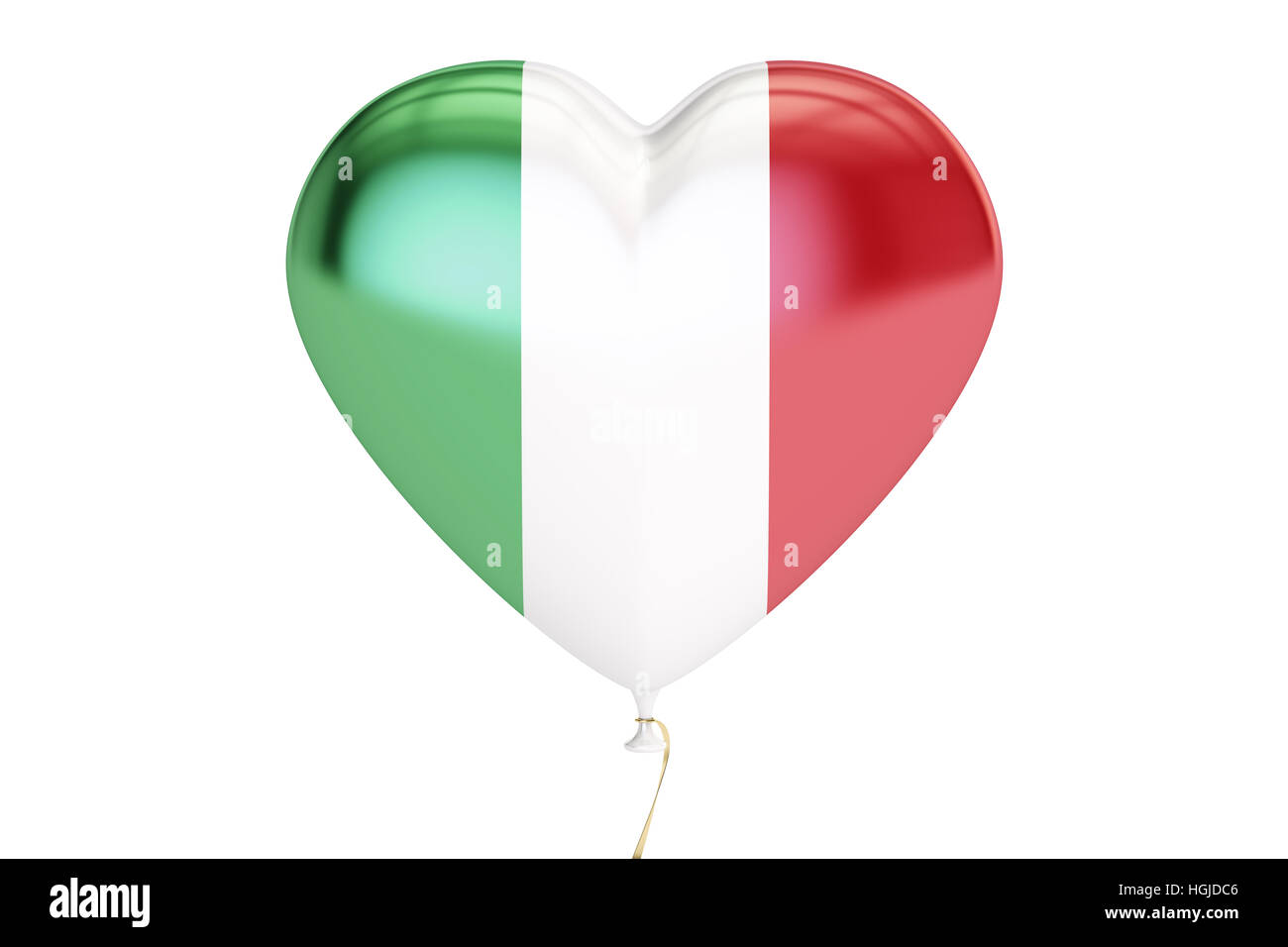balloon with Italy flag in the shape of heart, 3D rendering Stock Photo ...