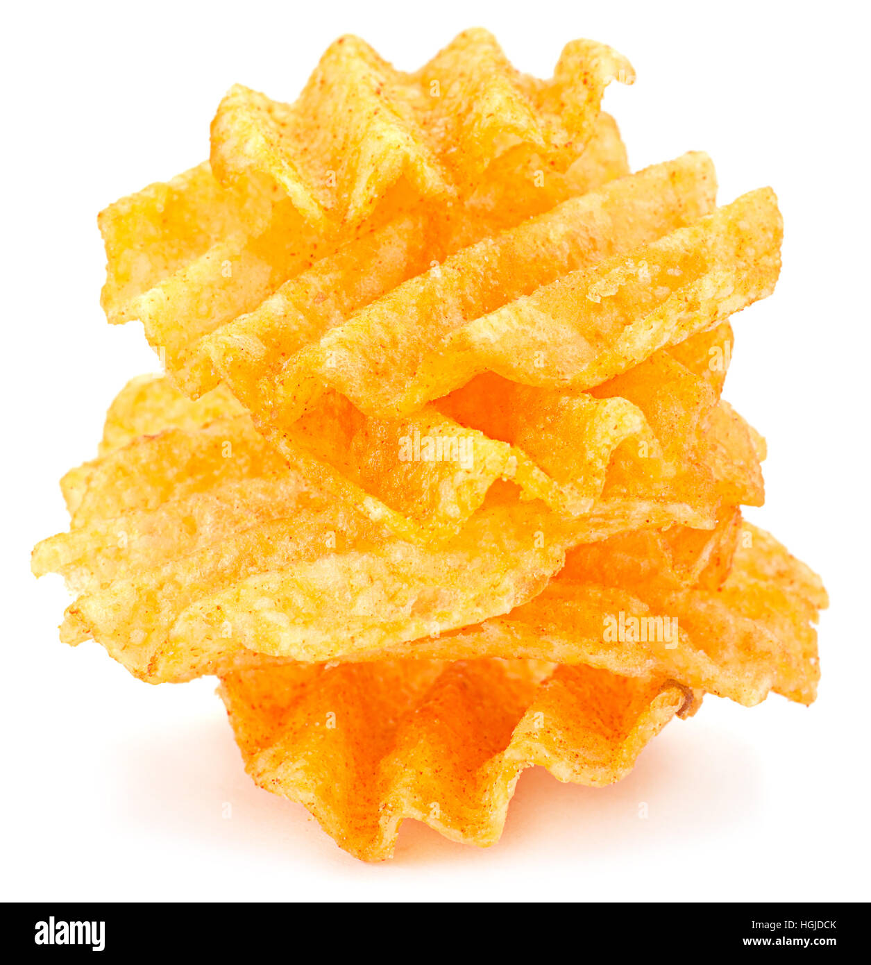 Potato ribbed chips collection snack isolated on white Stock Photo - Alamy