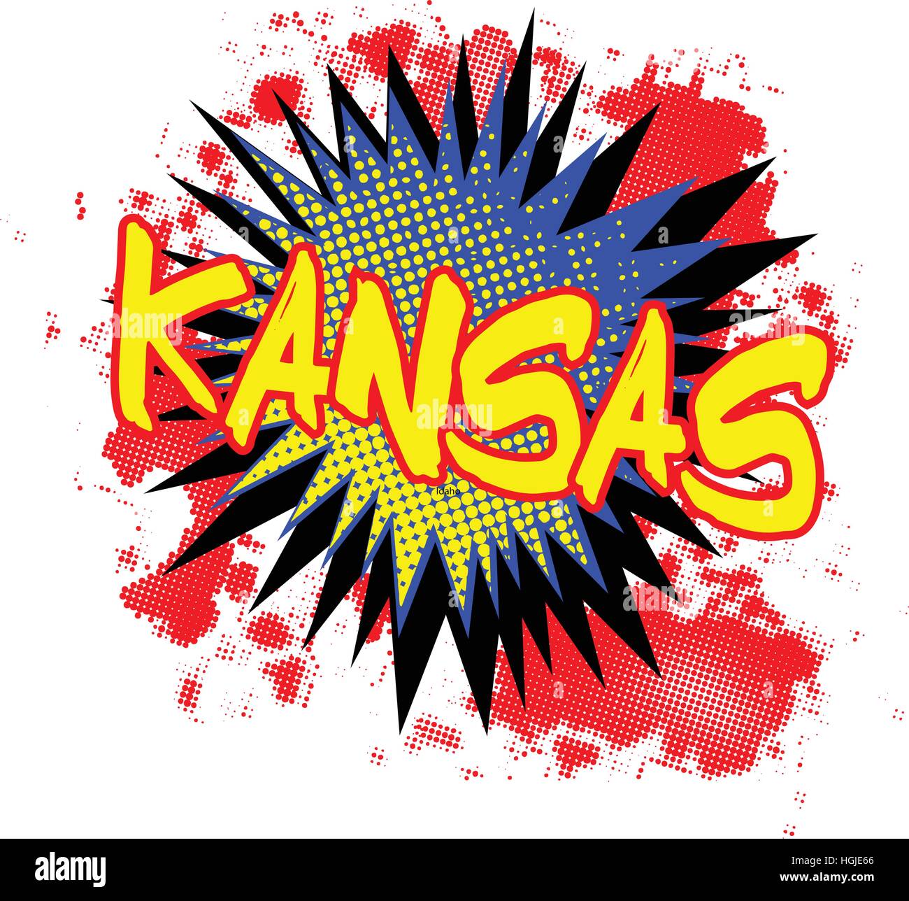 A comic cartoon style Kansas exclamation explosion over a white ...