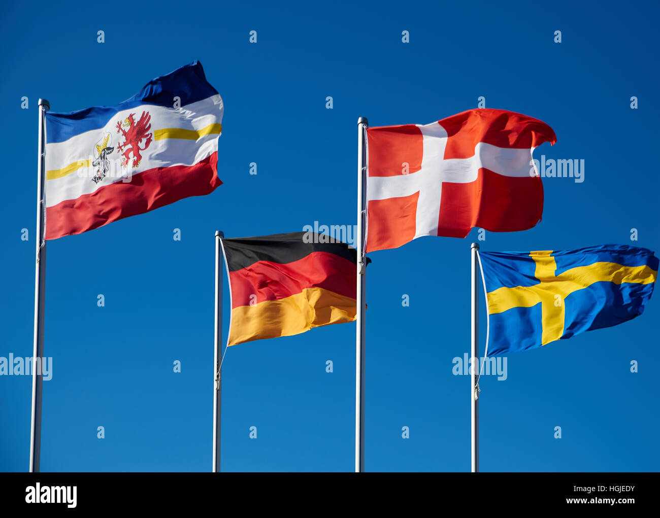 waving flags of baltic Stock Photo - Alamy