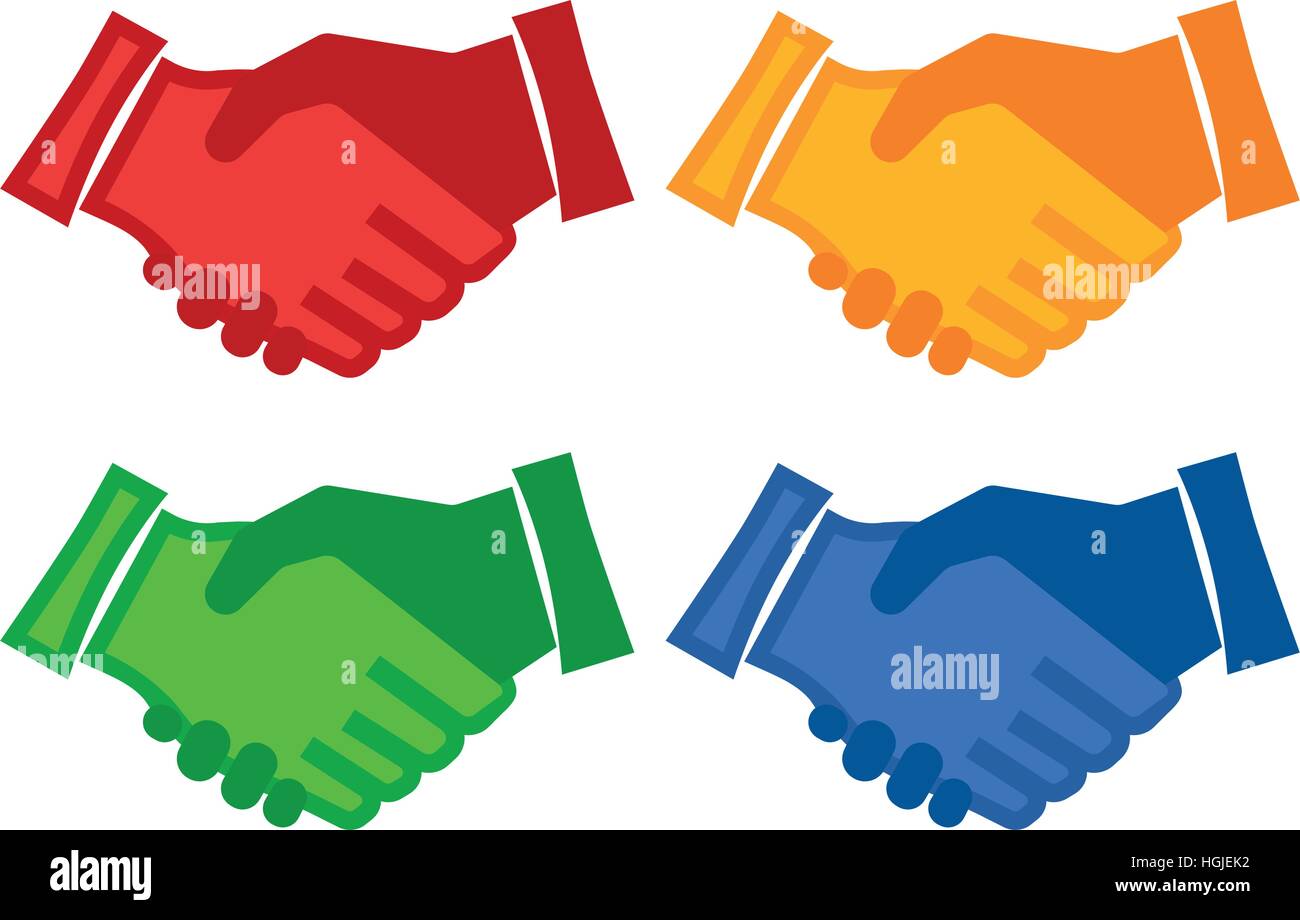 Icon Shape flat design Handshake colorful set for the creative use in ...