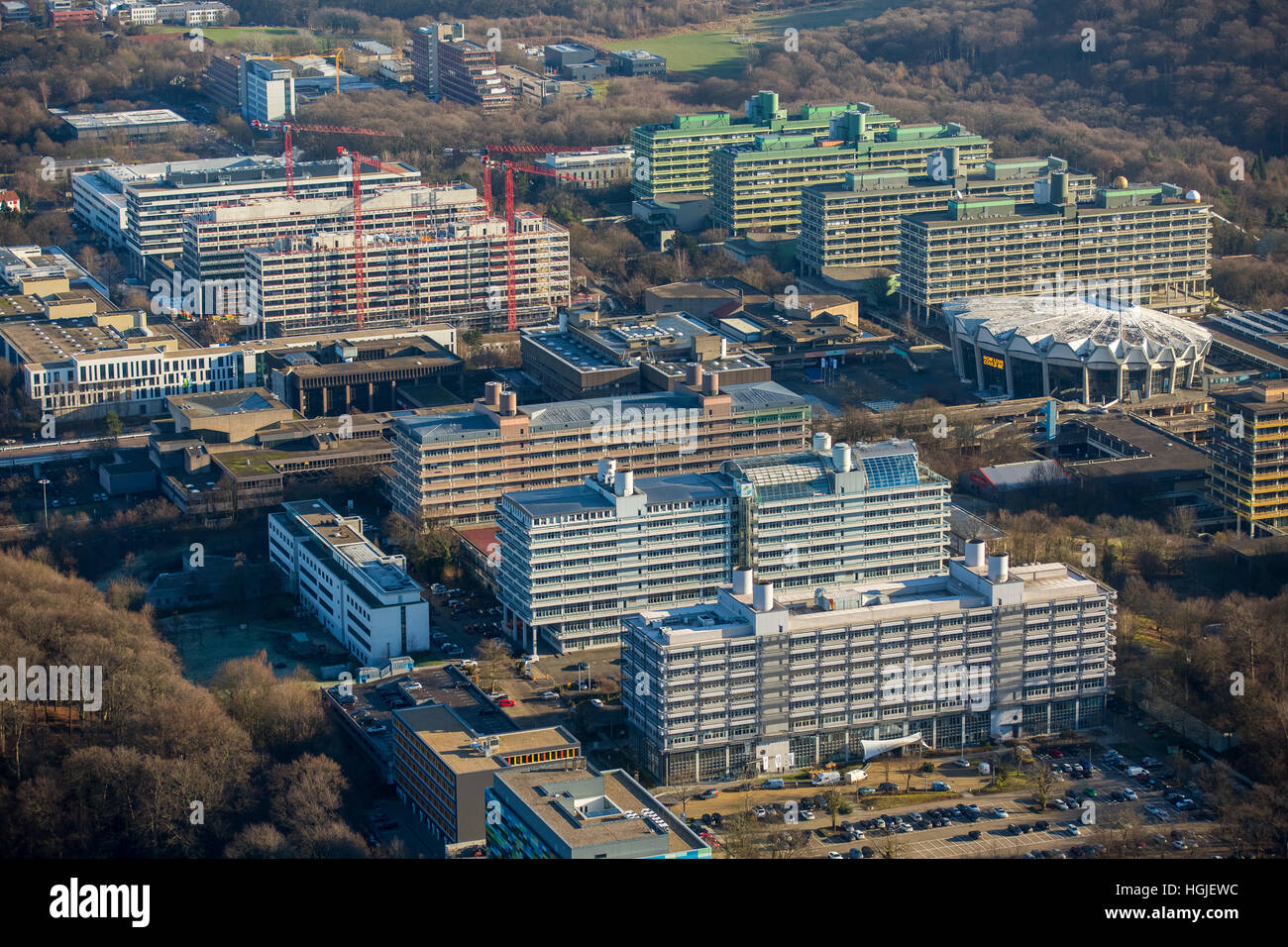 Aerial view, Ruhr University Bochum with new IA and IB Building ...