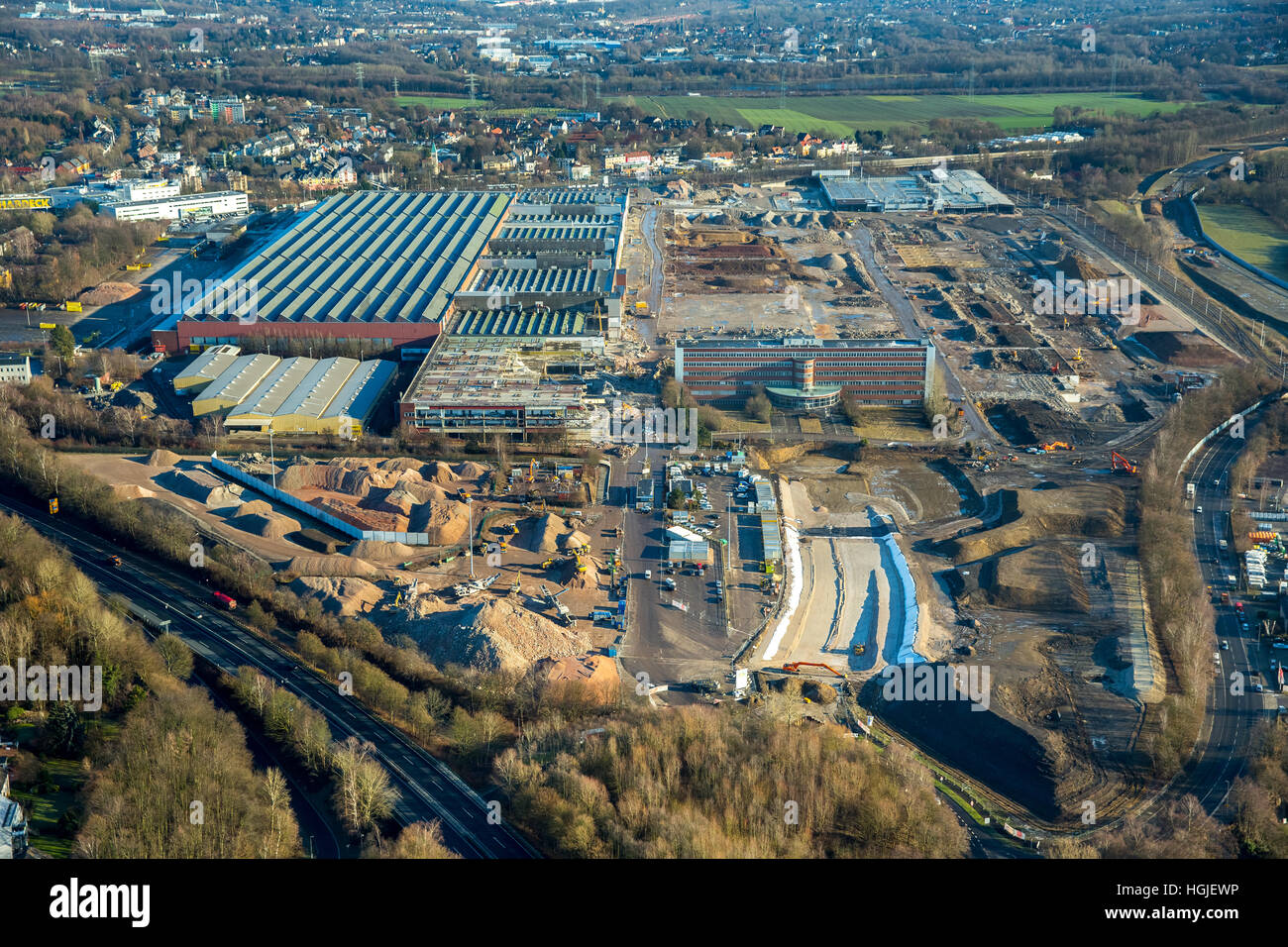 Aerial view, OPEL plant 1 Bochum, demolition of January 2017 Bochum ...