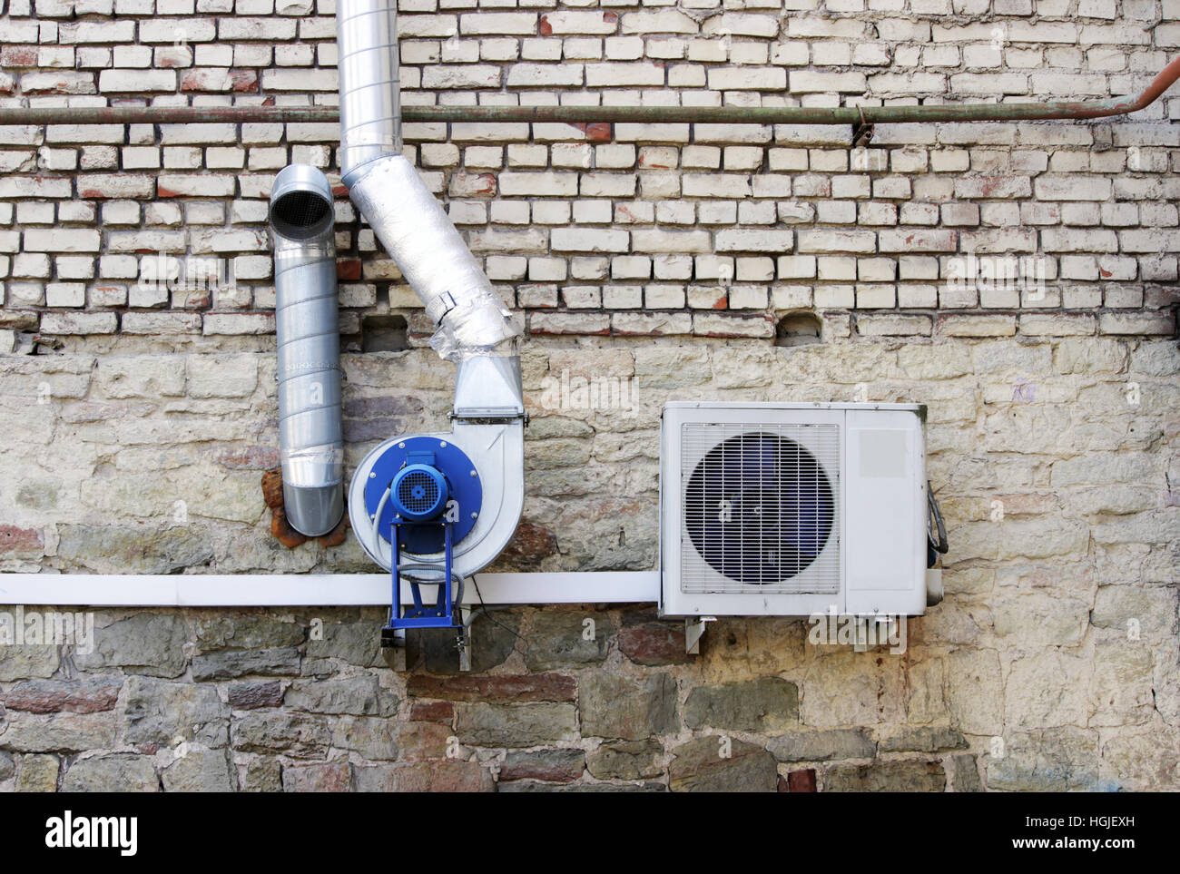 air ventilation systems on the brick wall Stock Photo - Alamy