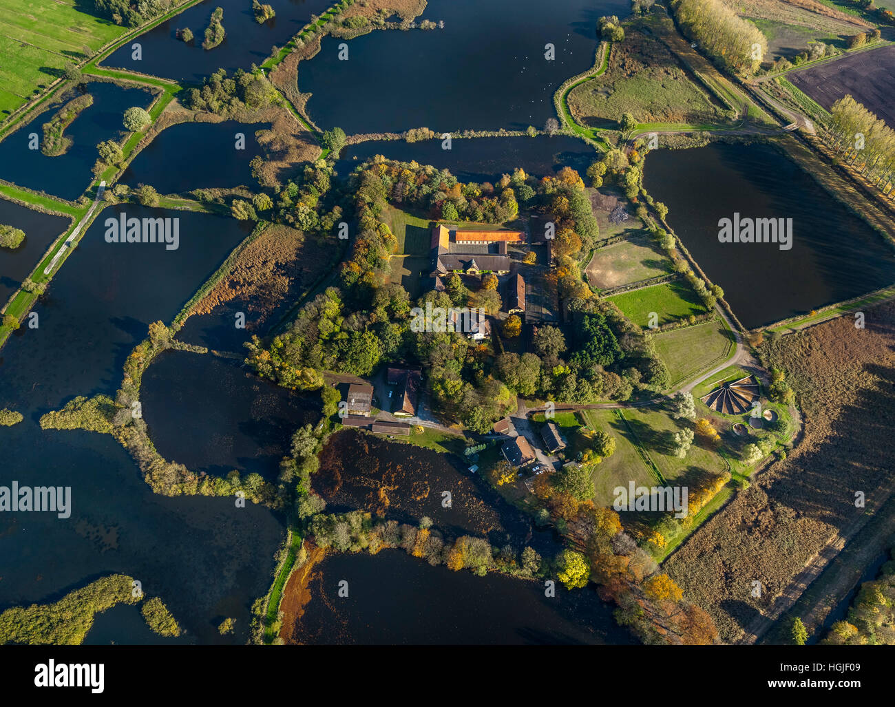 Aerial view, Gut Rietberg and grounds of the State Garden Show Rietberg ...