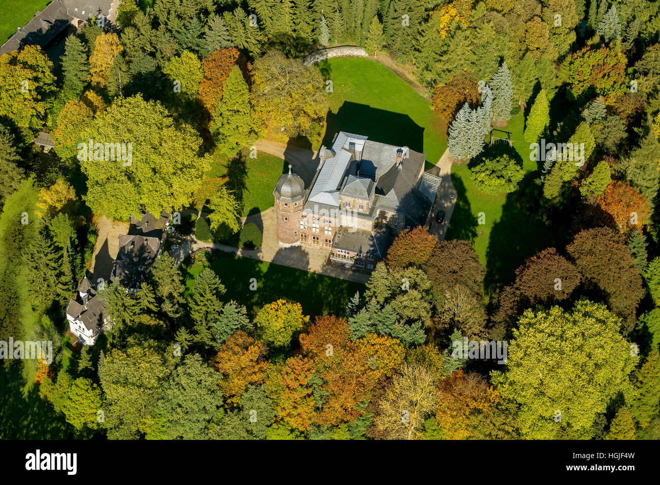 Aerial view, castle Schloss Rimburg, Wurmtal, Kasteel Rimburg, Wormdal ...