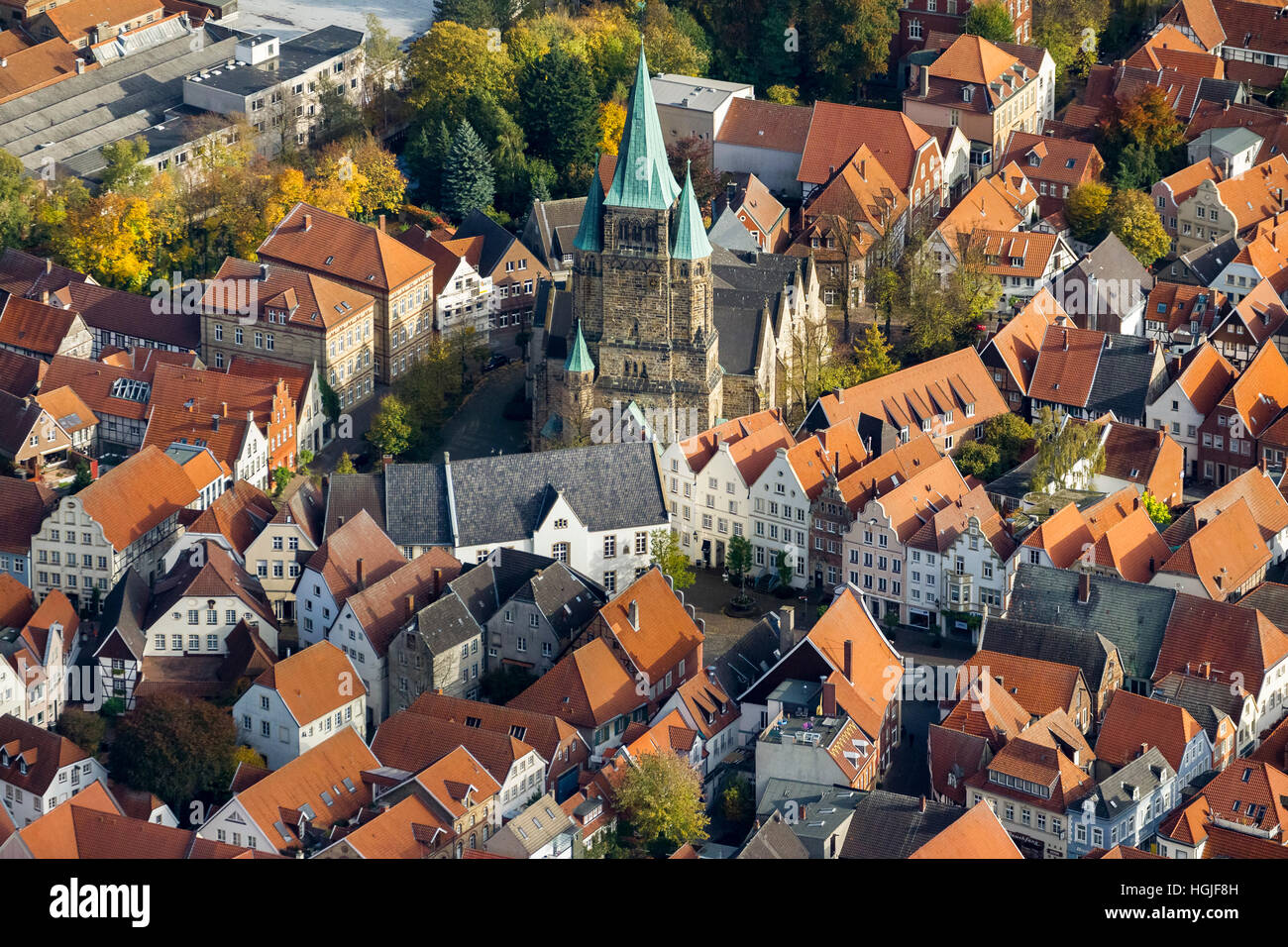 Aerial view, overview of the City Historian of Warendorf with ...