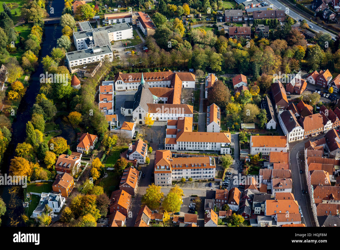 Aerial view, overview of the City Historian of Warendorf Franciscan ...