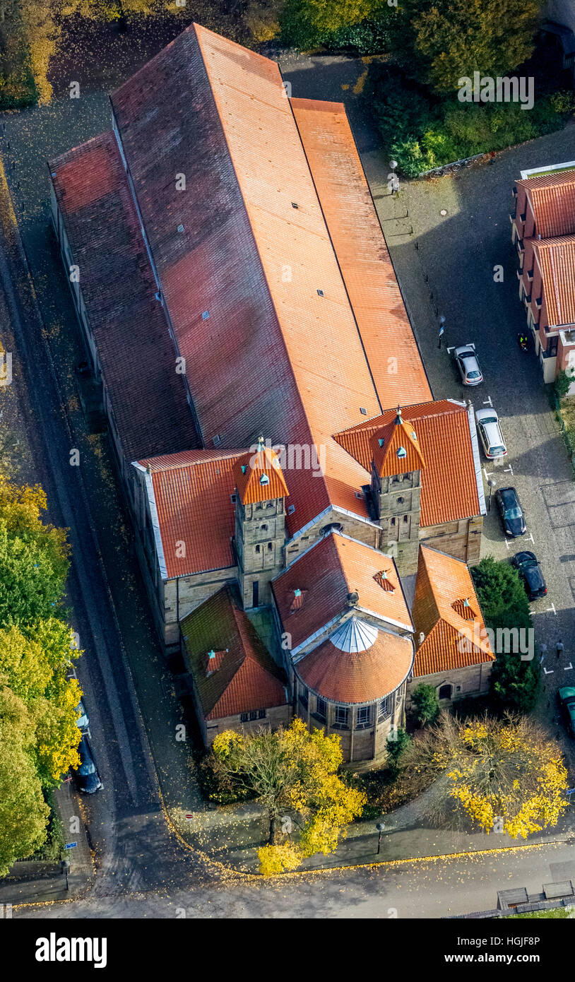 Aerial view, overview of the City Historian of Warendorf, Marienkirche ...