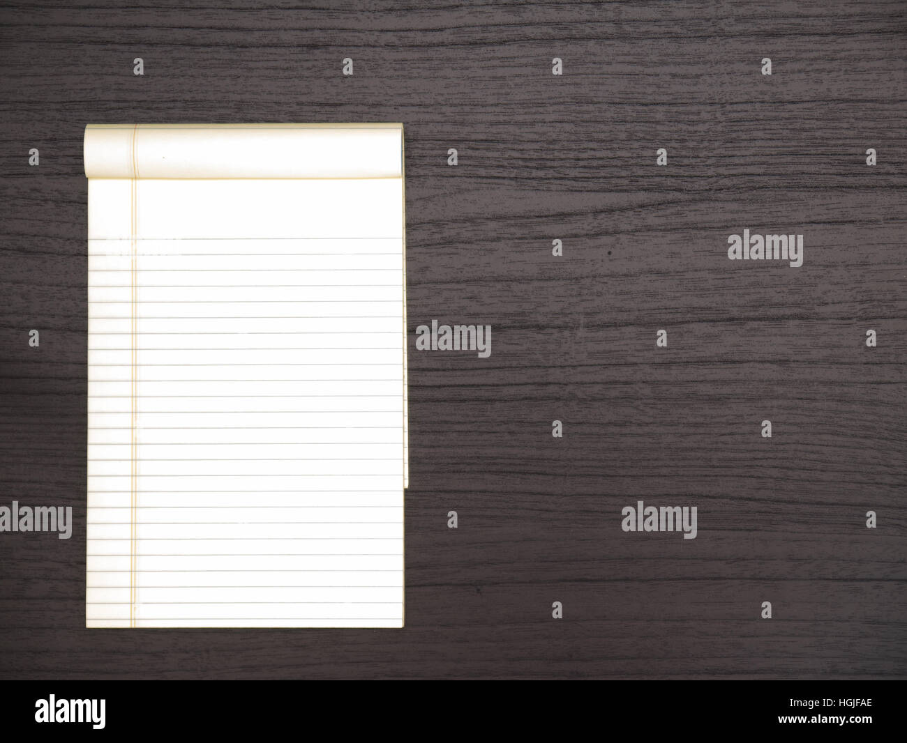 Dark Wood Desk Top, Notepad, Copy Space Stock Photo - Alamy