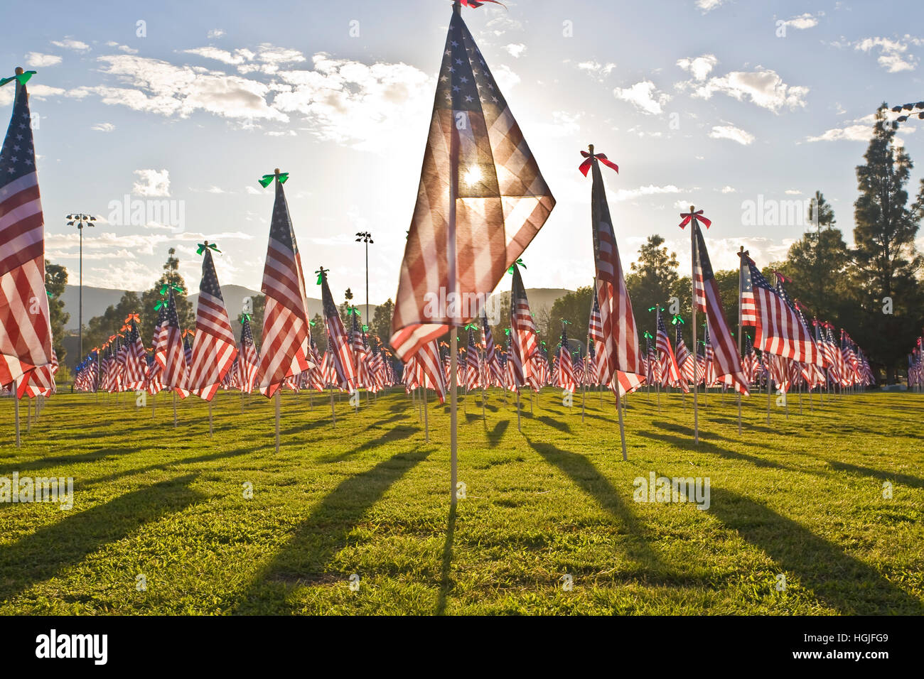 3 american flags hi-res stock photography and images - Alamy