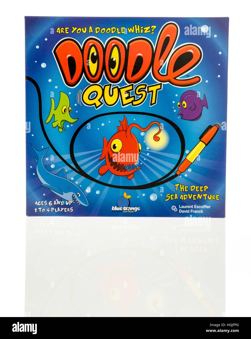 Winneconne, WI - 8 January 2017: Box of Doodle Quest drawing game on an ...