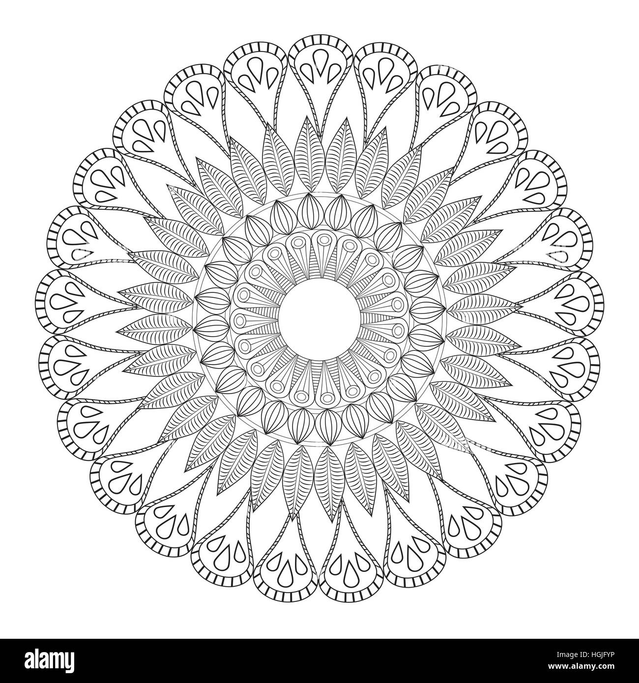 mandala tribal round decorative outline Stock Vector Image & Art - Alamy