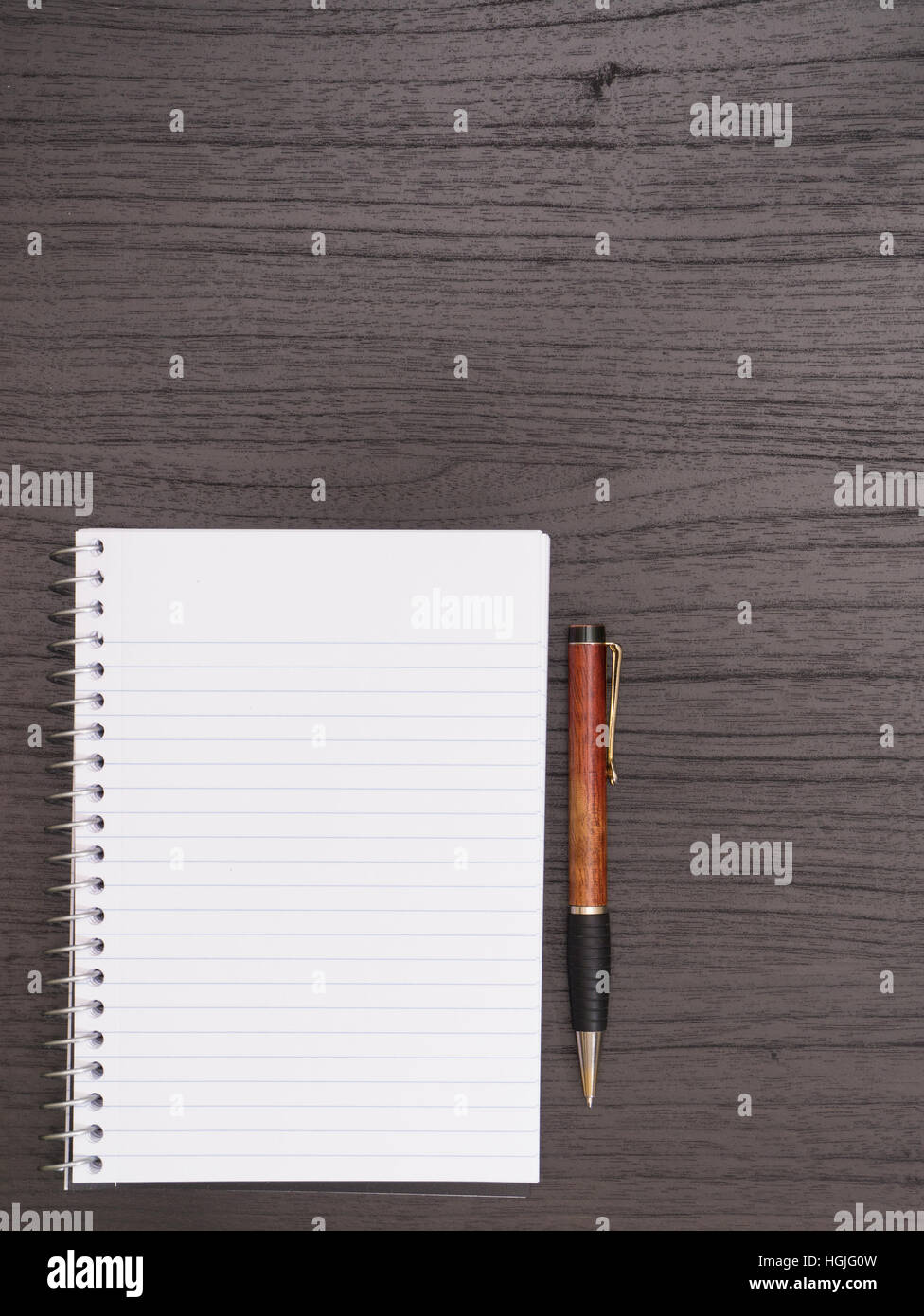 Desktop, Spiral Notebook, Ballpoint Pen Stock Photo - Alamy