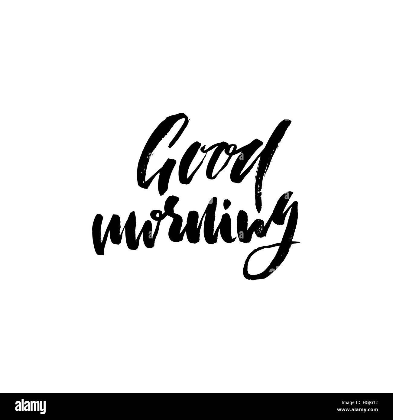 Good morning black white handwritten hi-res stock photography and ...