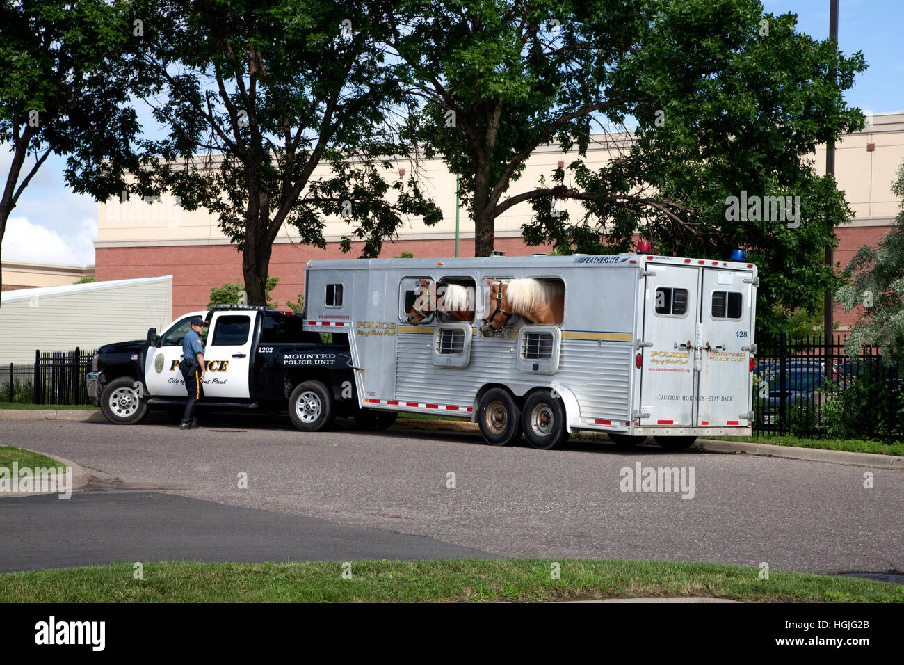 St Paul Police Department mounted patrol unit horse trailer. St Paul ...
