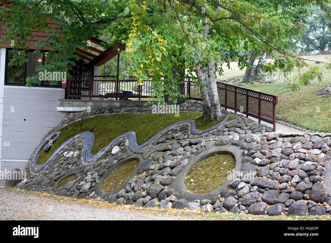 Anthony Caponi Art Park "Caponi Snake" sculpture and walkway to ...