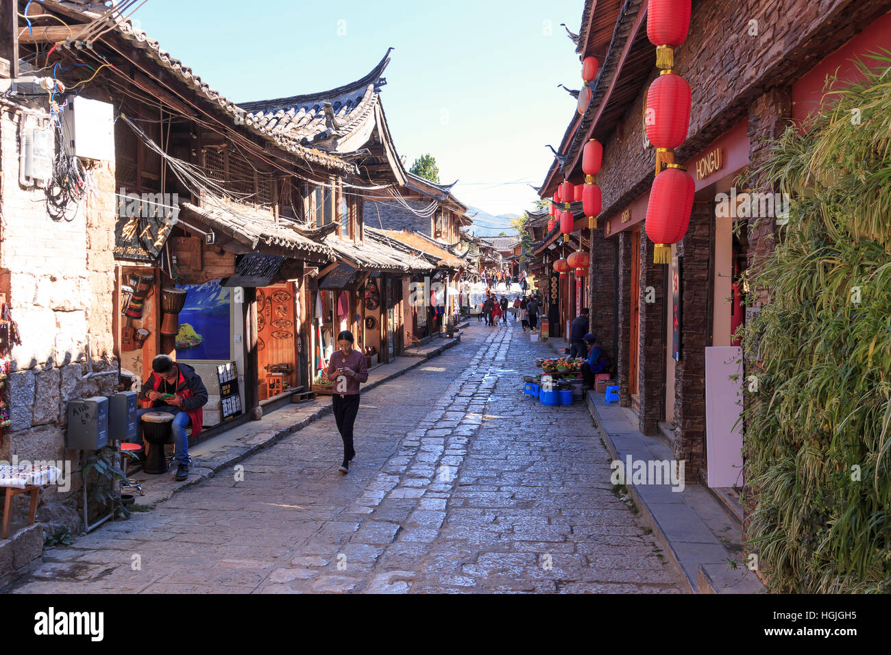 Lijiang, China - November 14, 2016: Panoramic view of Lijiang Old Town ...