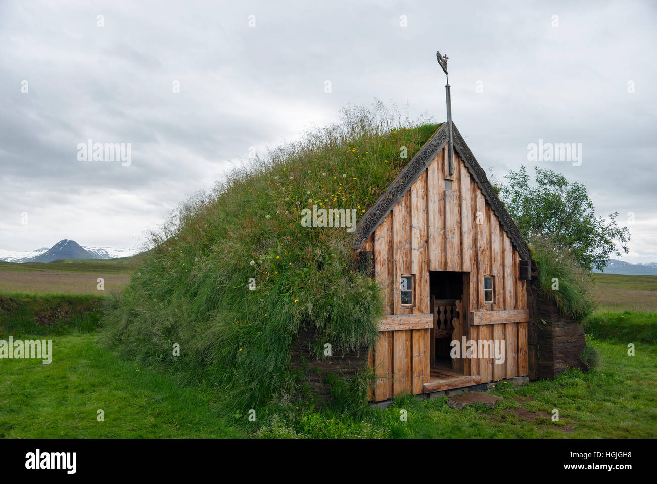 Turf Church of Gröf, Grafarkirkja, Hofsos, North Iceland, Iceland Stock ...