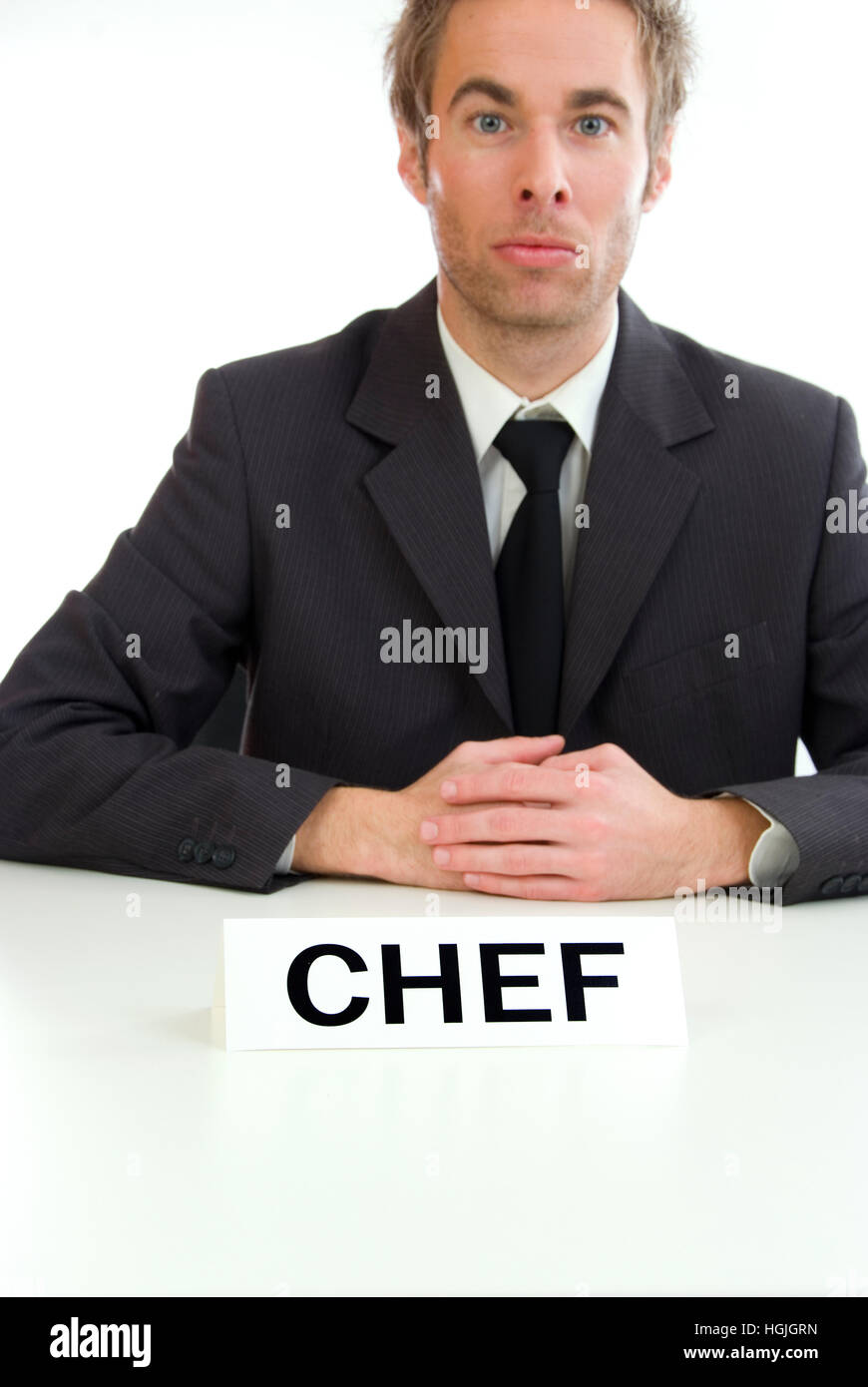 Chief at the desktop Stock Photo - Alamy