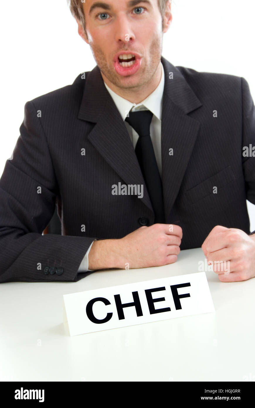 Chief at the desktop Stock Photo - Alamy