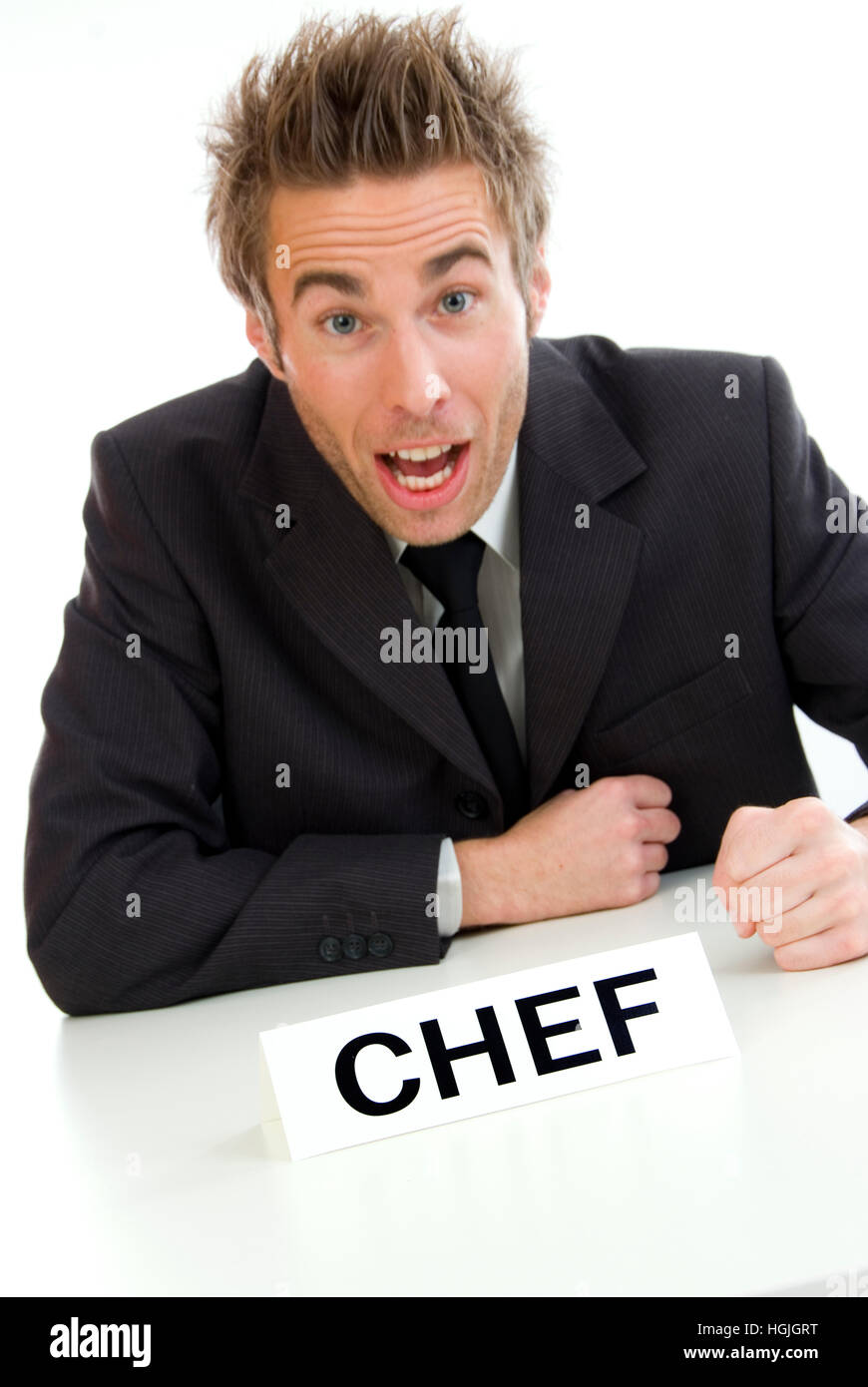 Chief at the desktop Stock Photo - Alamy