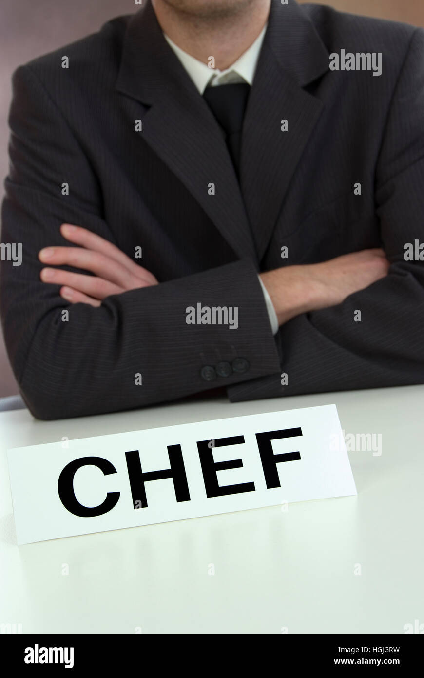 Chief at the desktop Stock Photo - Alamy