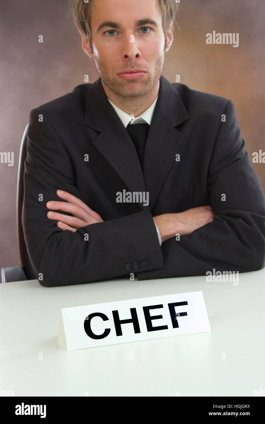 Chief at the desktop Stock Photo - Alamy