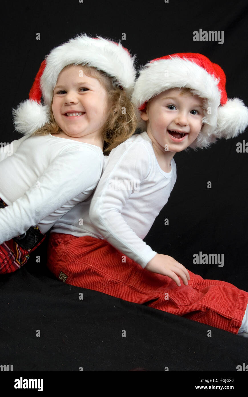 Children at Christmas Stock Photo - Alamy