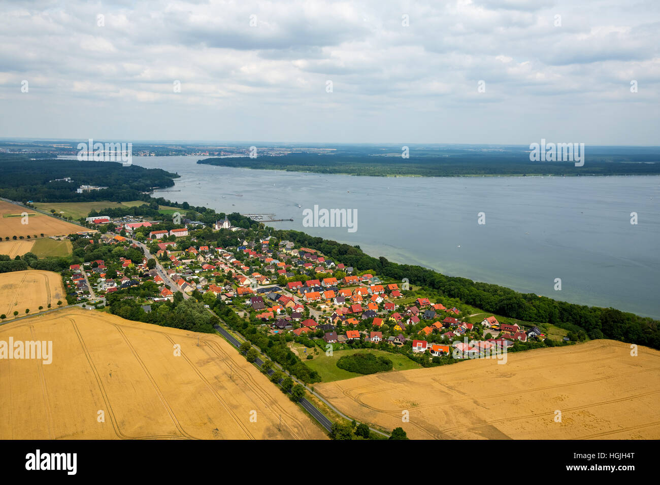 Aerial view, Klink, Mecklenburg Lake District, Mecklenburg-Western ...