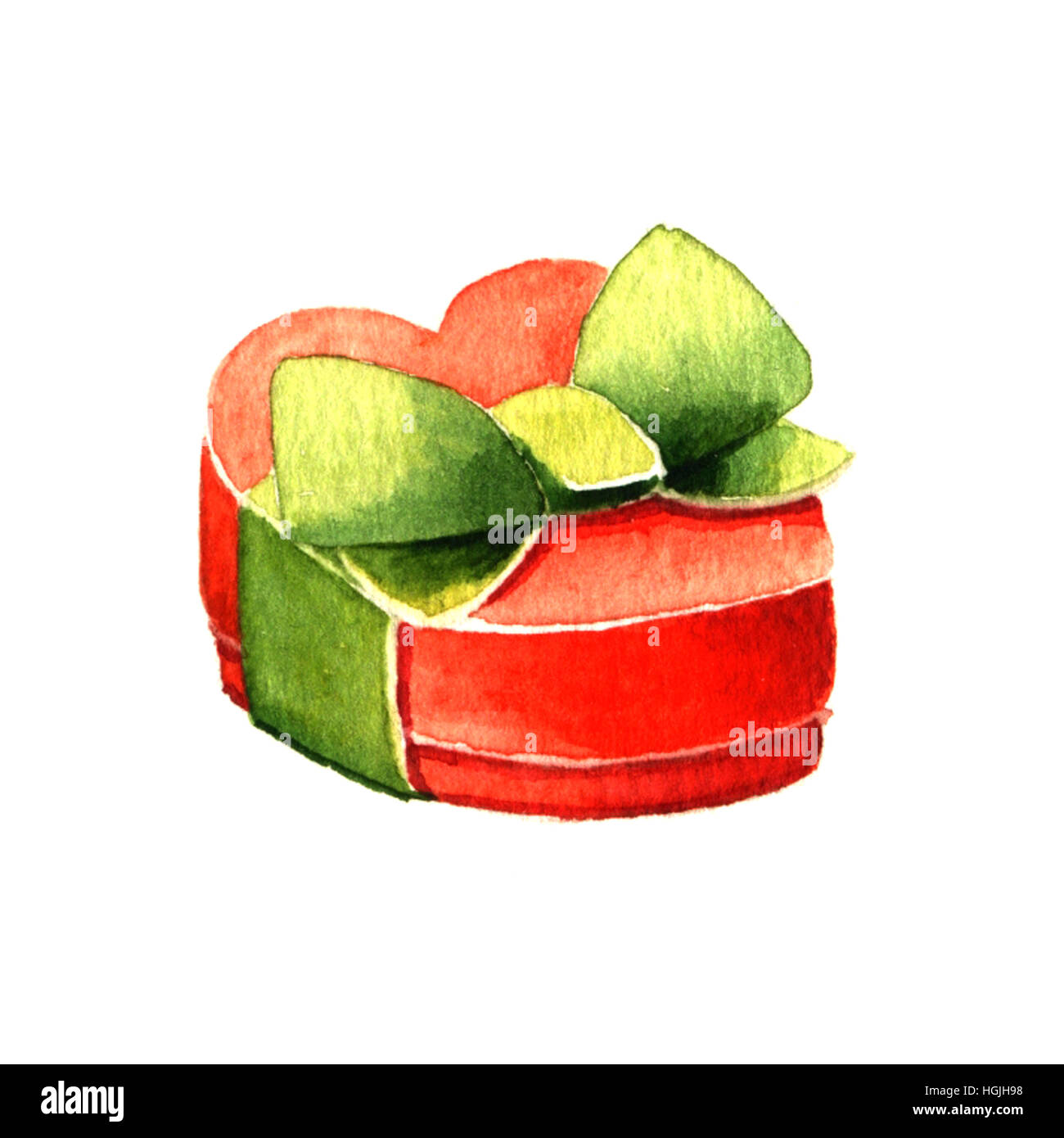 Christmas gift box watercolor Cut Out Stock Images & Pictures - Alamy