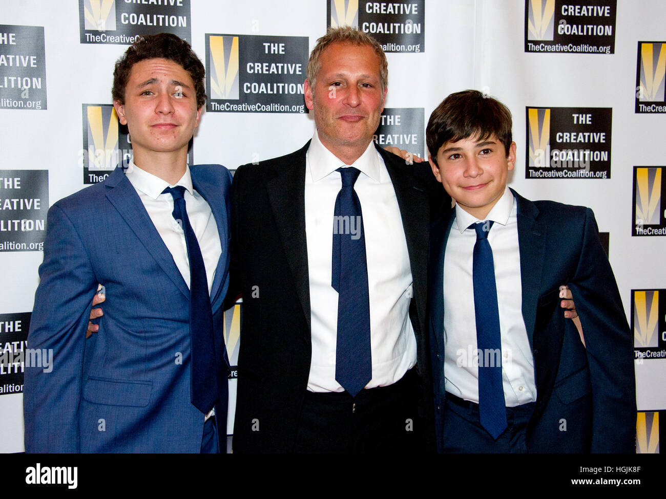Washington, Us. 20th Jan, 2017. Matthew Silpe, center, and Jake and Lou ...