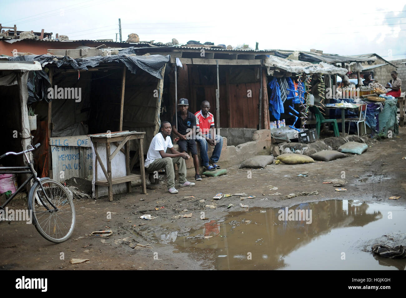 Lusaka, Zambia. 09th Mar, 2016. A street in the Chawama area of Lusaka ...