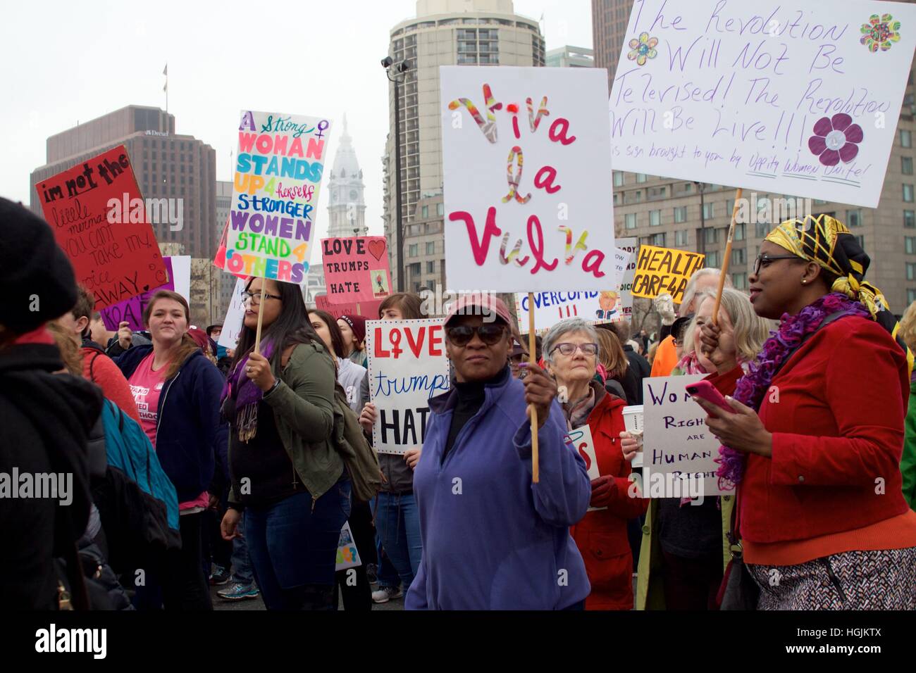 Philadelphia, Pennsylvania, USA - January 21, 2017: A mature African ...
