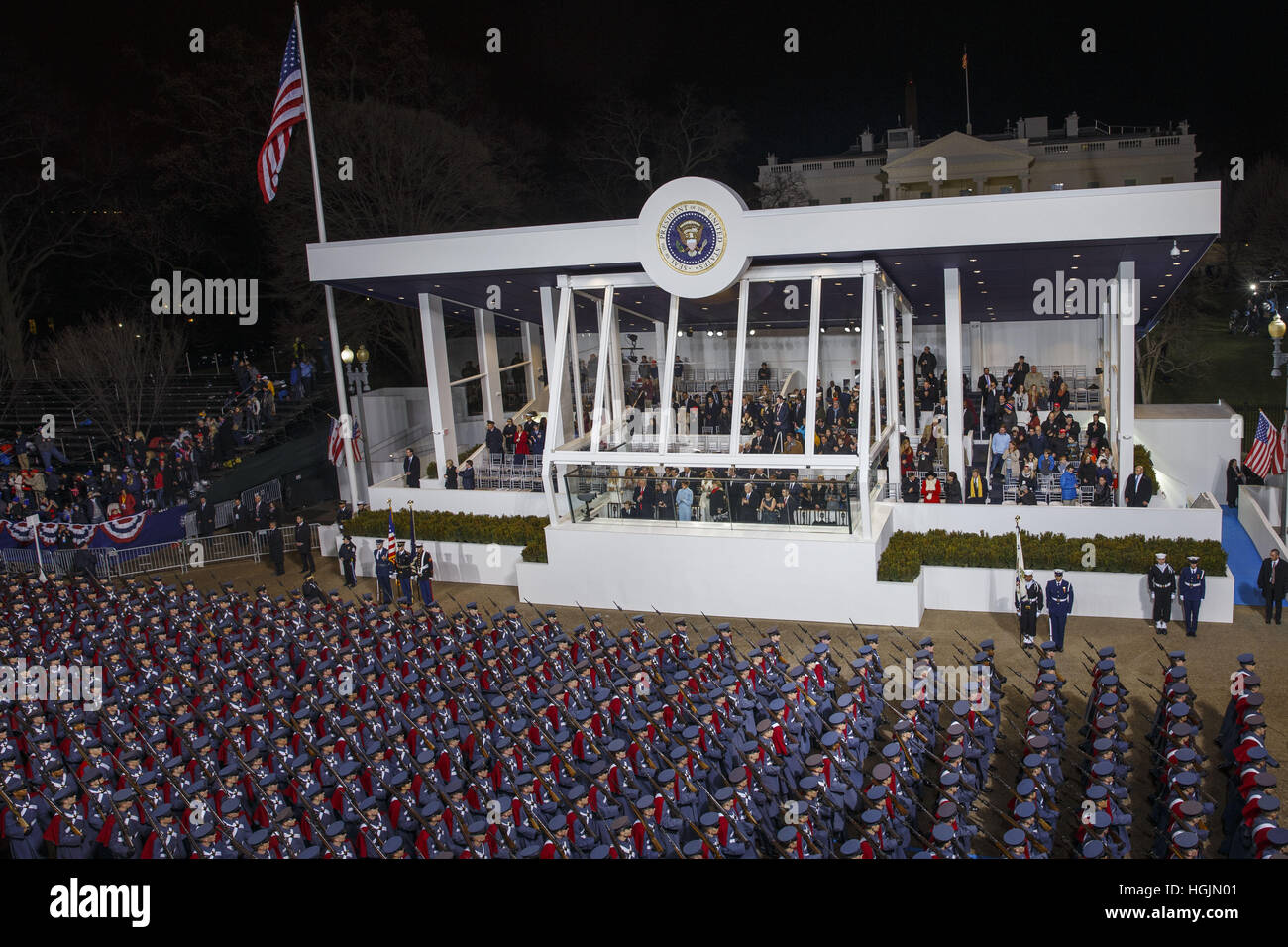 January 20, 2017 - Washington, DC, U.S. - The VMI Corps of Cadets from ...