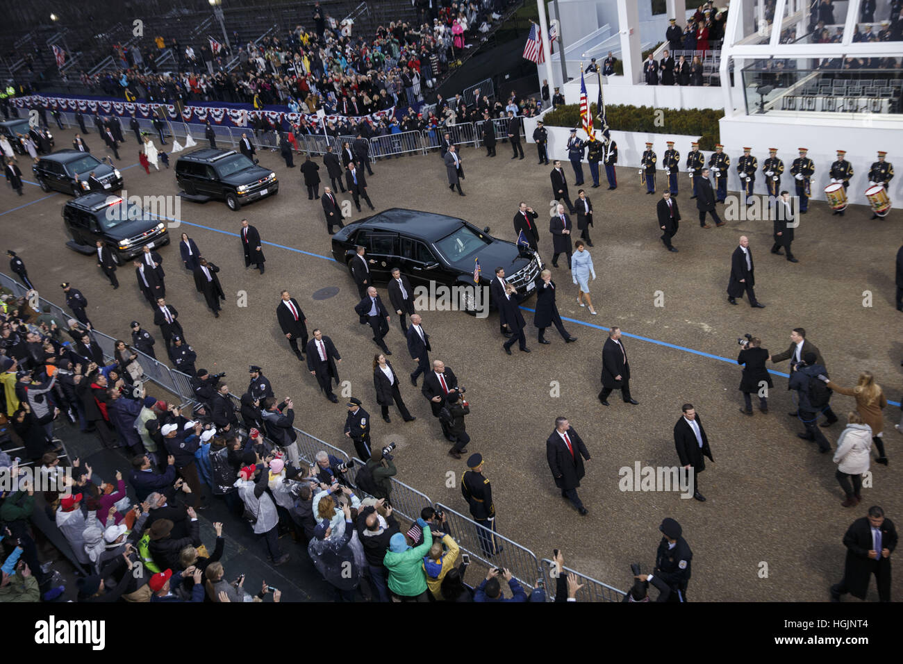 Washington, DC, USA. 20th Jan, 2017. Empty parade stands are seen in ...
