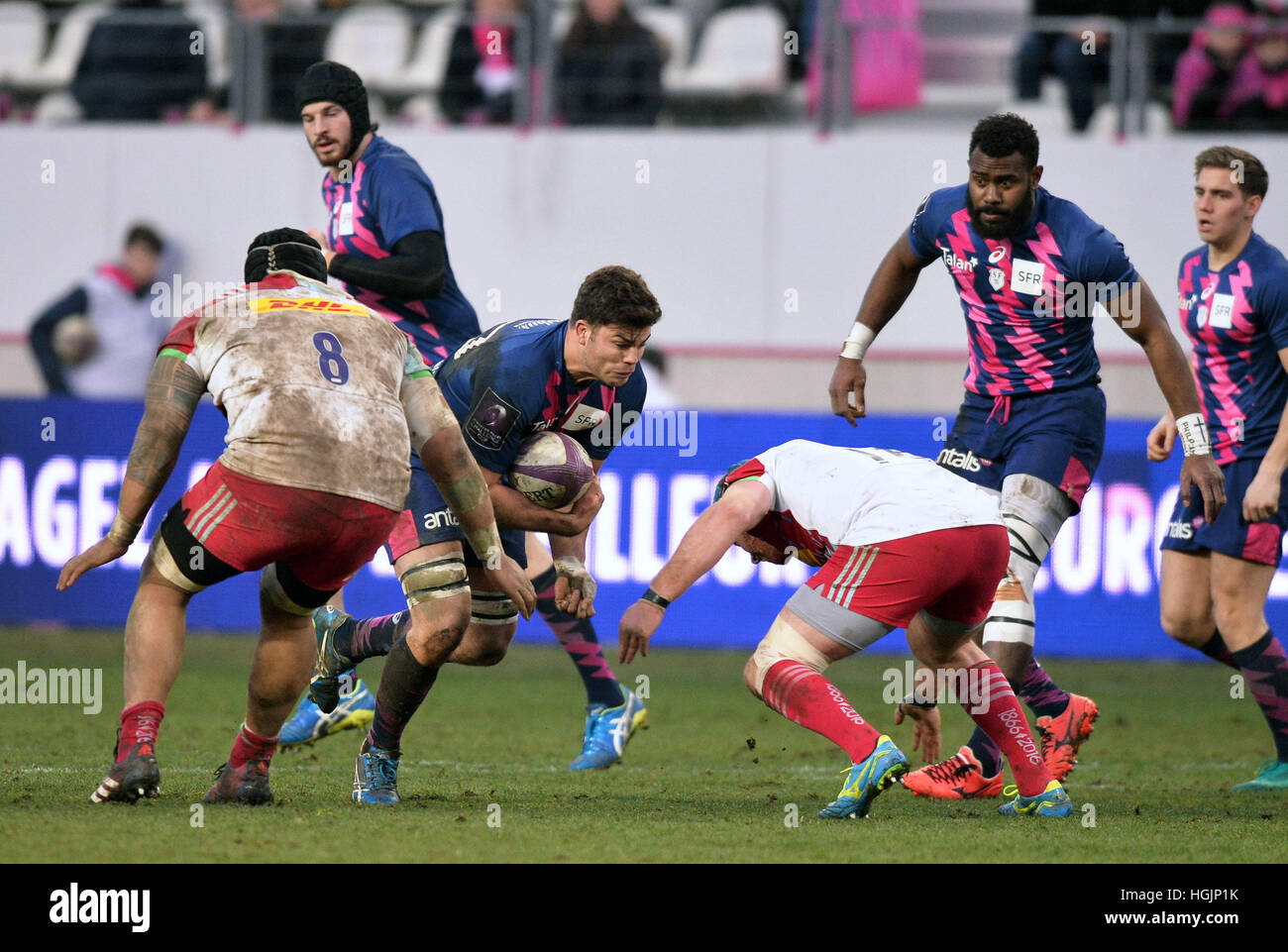 Paris, France. 22nd January, 2017. European Challenge Cup rugby, Stade ...