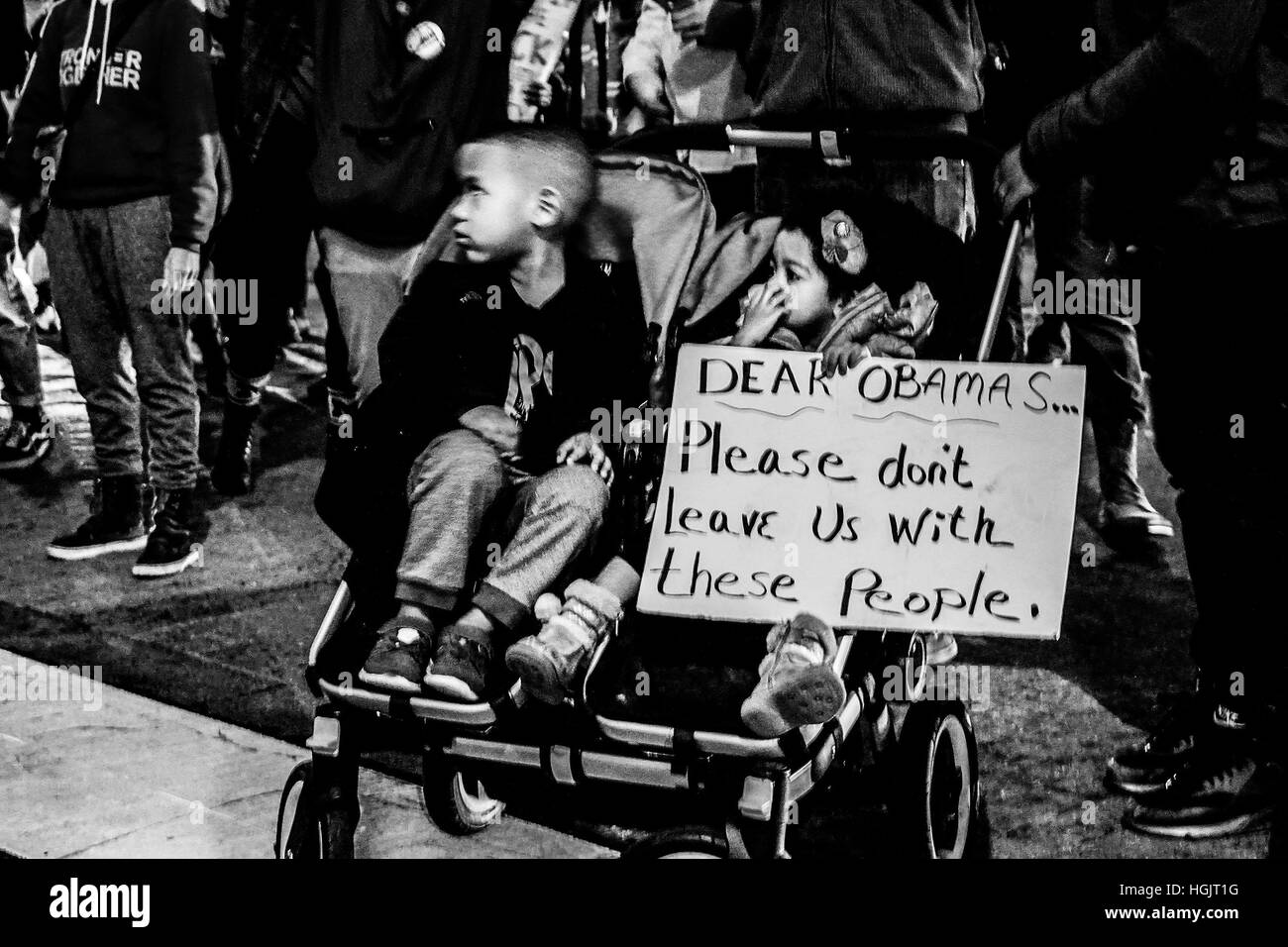 Anti trump protesters in Black and White Stock Photos & Images - Alamy