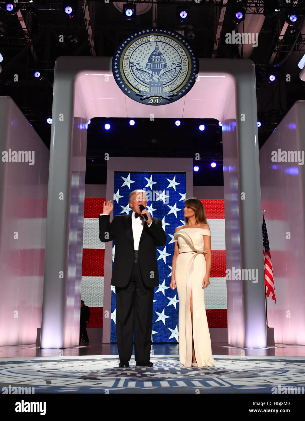 President Donald Trump and First Lady Melanie Trump attend the Freedom ...
