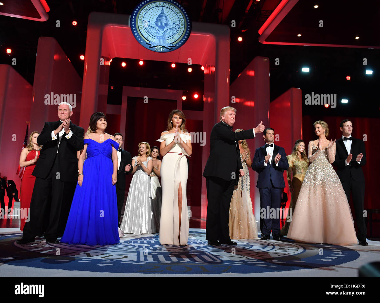 President Donald Trump and First Lady Melania Trump appear with family ...