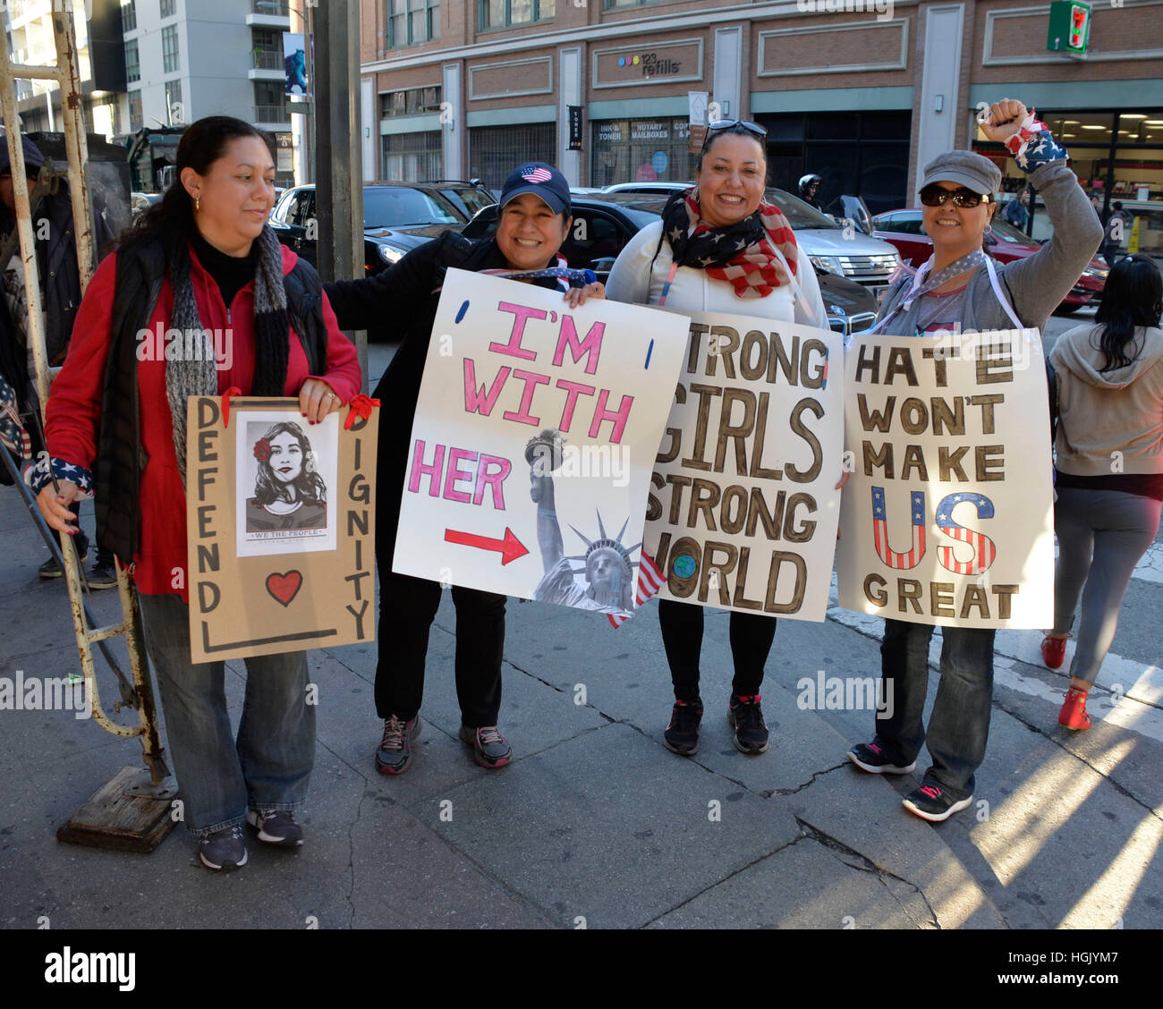LOS ANGELES, CA - JANUARY 21: Women's March in Downtown Los Angeles ...