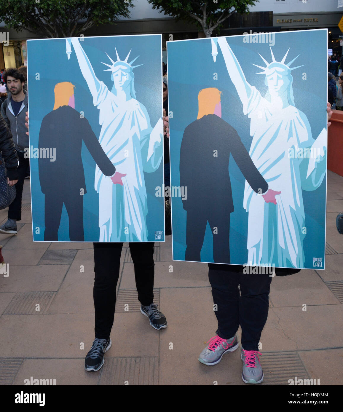 LOS ANGELES, CA - JANUARY 21: Women's March in Downtown Los Angeles ...