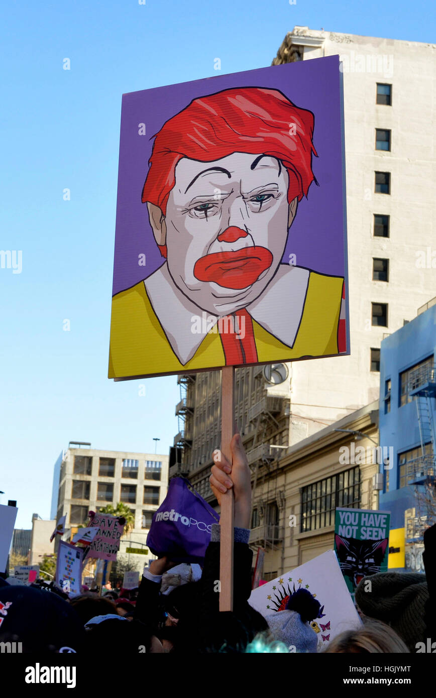 LOS ANGELES, CA - JANUARY 21: Women's March in Downtown Los Angeles ...