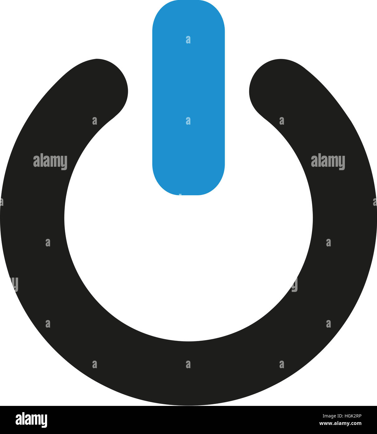 Power button with blue line Stock Photo - Alamy